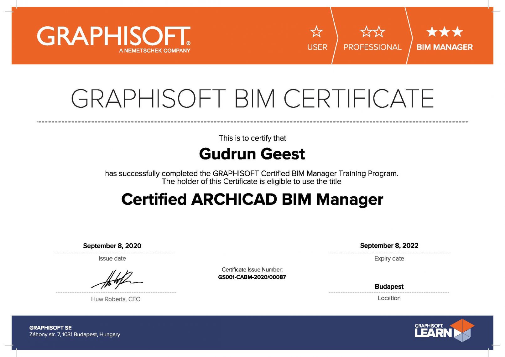 Graphisoft BIM Certificate - Neustadtarchitekten